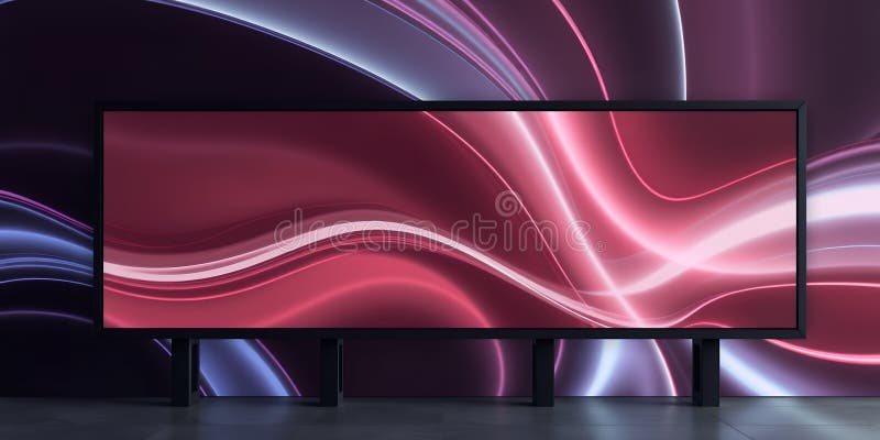 Displaying a Screen with a Red and White Abstract Design Against a ...