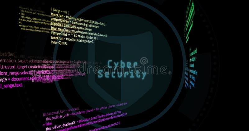 Displaying Shield Icon Protecting Data in Cybersecurity Dashboard, with Code Snippets and Data ...