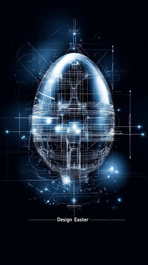 Displaying a Technical Blueprint with Detailed Easter Egg Designs in a ...