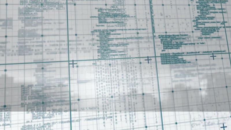 Displaying Technical Data and Code with Blue Markings in Animation Grid ...