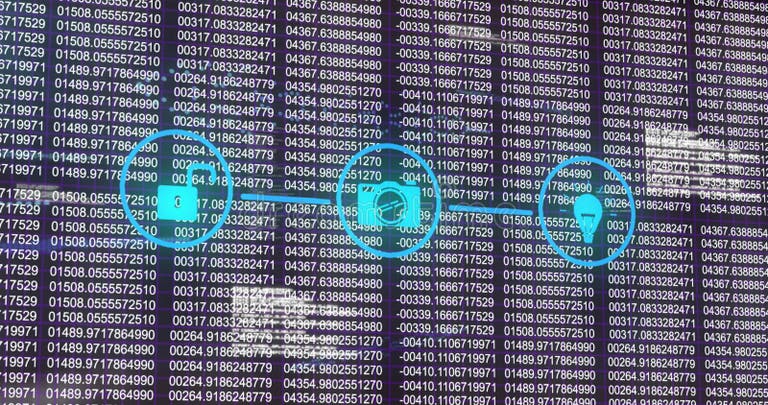 Displaying Three Connected Padlock Vault and Shield Icons Floating on ...