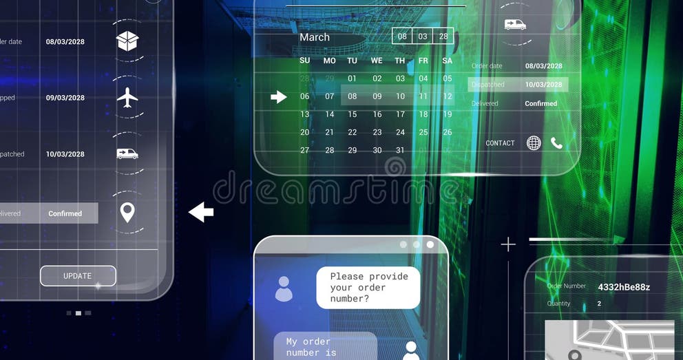 Displaying Translucent Calendar in Server Room, with Order Tracking ...