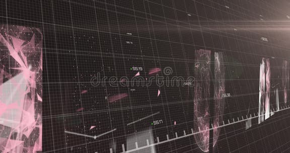 Displaying Translucent Data Panels Floating in 3D Space, with Numeric Labels and Light Flare ...