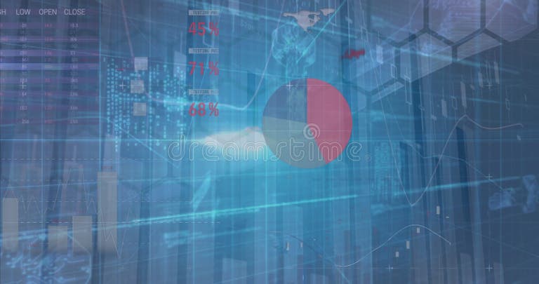 Displaying Translucent Pie Chart Centered on Corporate Analytics ...