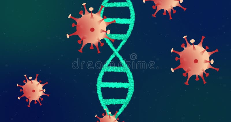 Displaying Turquoise DNA Helix Running through Abstract Gradient ...