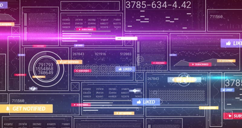 Displaying Vibrant Neon Accents, Digital Interface Showing ...