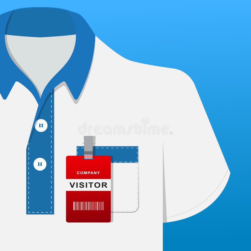 Displaying visitor badge. stock illustration. Illustration of ...