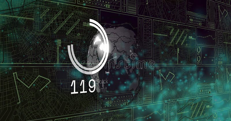 Futuristic Digital Interface Displaying Complex Data Visualization ...