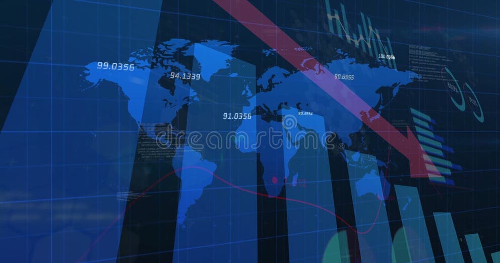 Displaying World Map Trending Down on Data Analytics Dashboard with ...