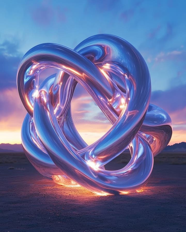 It Displays a Blend of Warm and Cool Colors, Interweaving Flowing Forms ...