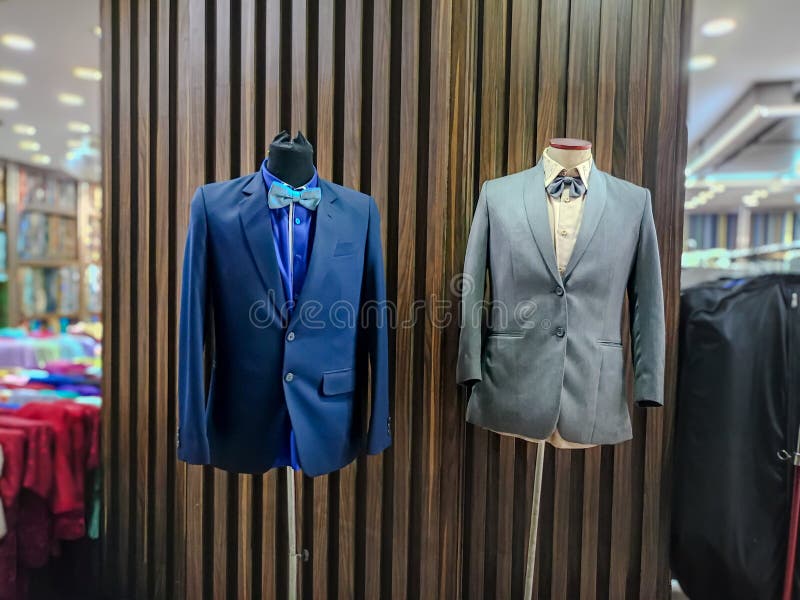 A Displays of Suits in Front of a Shop. Stock Image - Image of shop ...