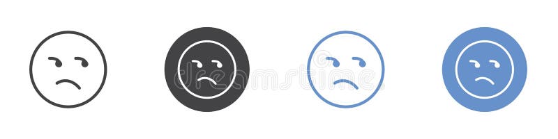 Displeased Icon Flat Set in Black and White Color Stock Vector ...