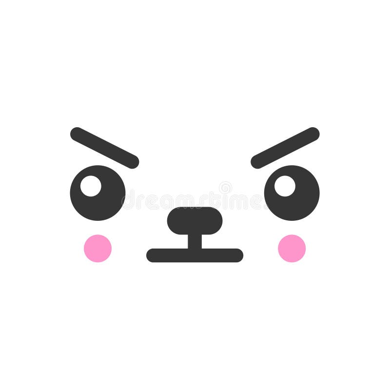 Displeased Kawaii Cute Emotion Face, Emoticon Vector Icon Stock Vector ... Displeased Kawaii Cute Emotion Face, Emoticon Vector Icon Stock Vector ...