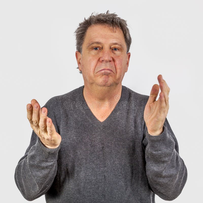 Displeased Man with Hand Gesture Stock Image - Image of face, hand ...