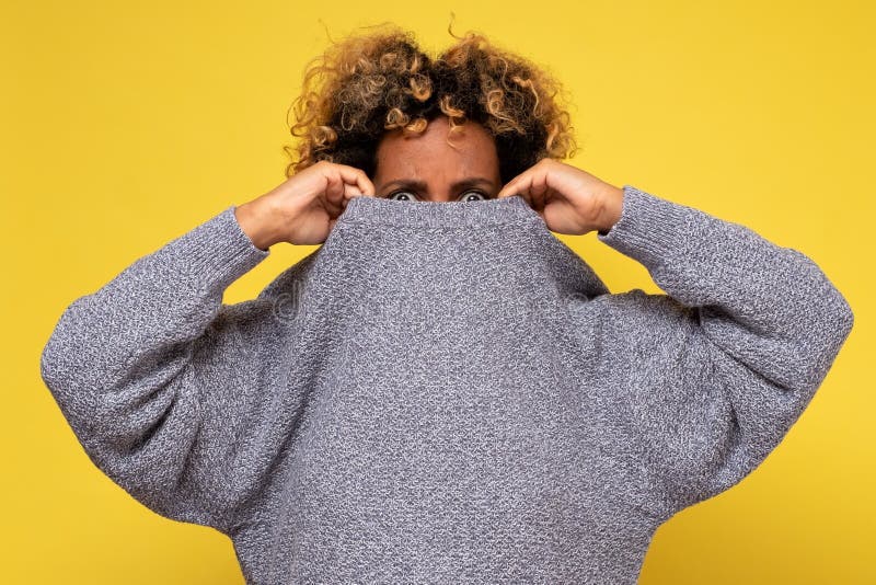 Displeased Young Man in Apron Sniffing His Hands. Stock Image - Image ... Displeased Young Man in Apron Sniffing His Hands. Stock Image - Image ...