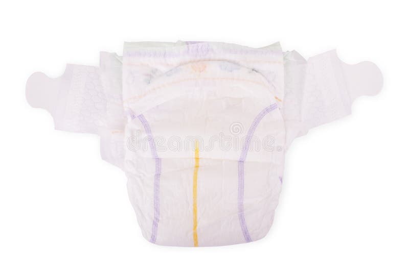 Disposable Baby Diapers Over White Background Stock Photo - Image of ...