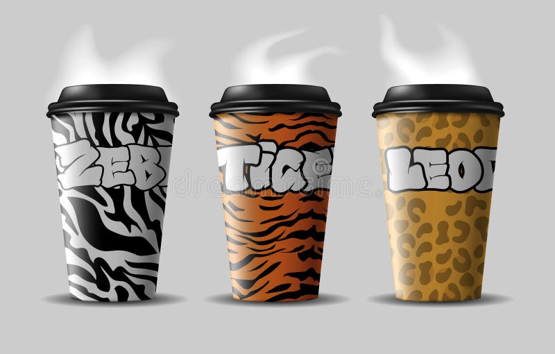 Disposable Coffee Cup Design with Different Textures Stock Vector ...