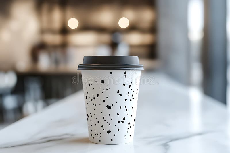 Disposable Coffee Cup on Marble Counter Stock Illustration ...