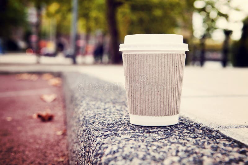 Old Disposable Coffee Cup in the Forest. Plastic Recycling, Pollution ...