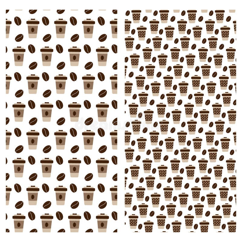 Disposable Coffee Cups with Lid, Patterned Holder and Coffee Beans ...