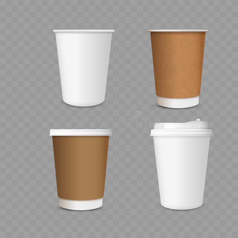 Disposable Coffee Tea Drink Cups Mockup Collection for Branding Vector ...