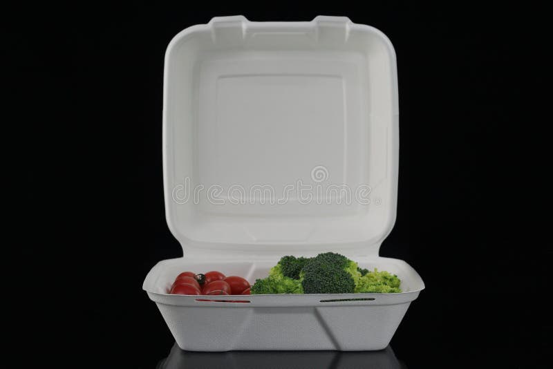 Disposable Compostable Sugarcane Bagasse Box Stock Image - Image of ...