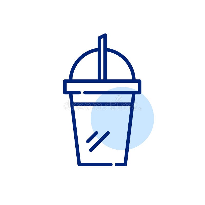 Disposable Cup for Cold Drink with Straw. Pixel Perfect, Editable ...