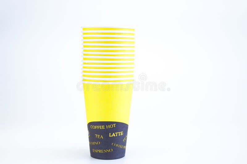 Disposable Cup. a Stack of Paper Cups. on White Background Stock Photo ...