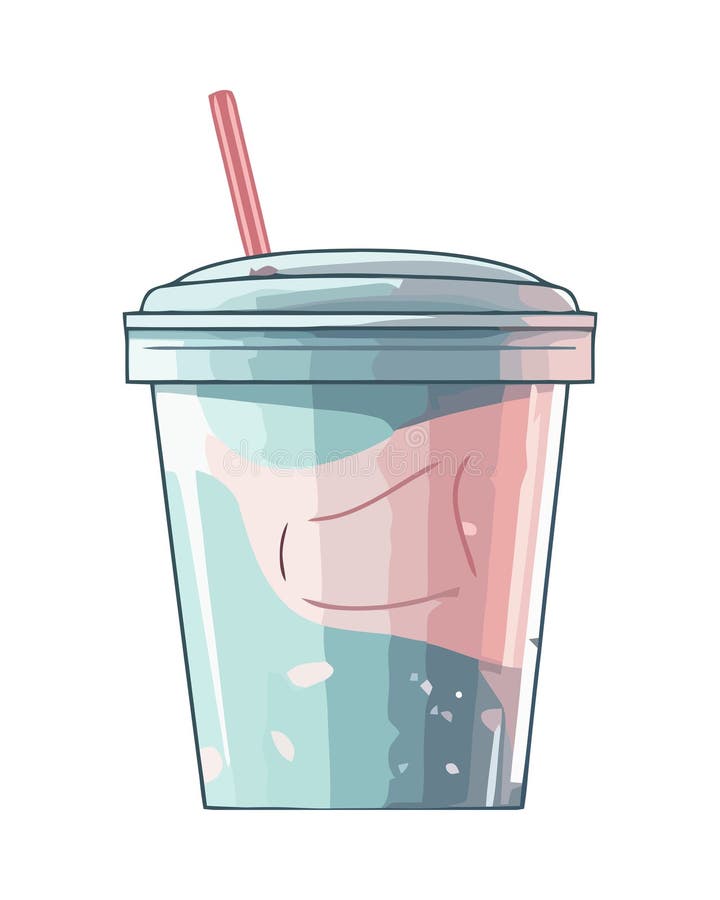 Disposable Cup with Straw Holds Refreshing Soda Stock Illustration ...
