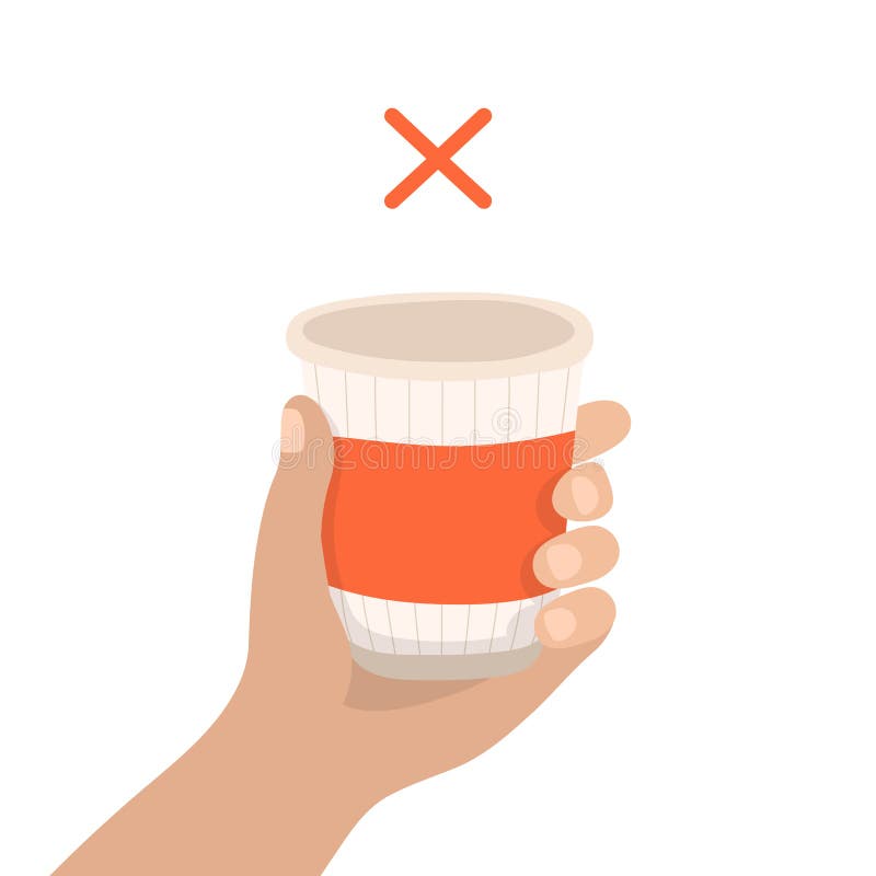 Disposable Cup - Zero Waste Concept Illustration. Sustainable Lifestyle ...