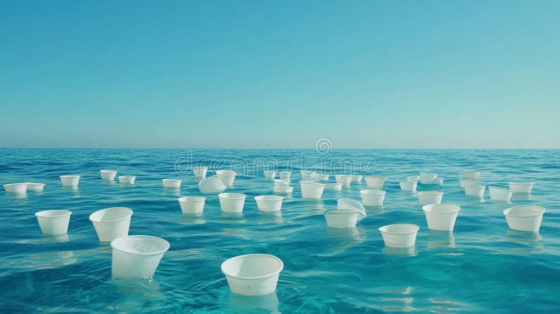Disposable Cups Floating Blue Ocean Stock Photos - Free & Royalty-Free ...