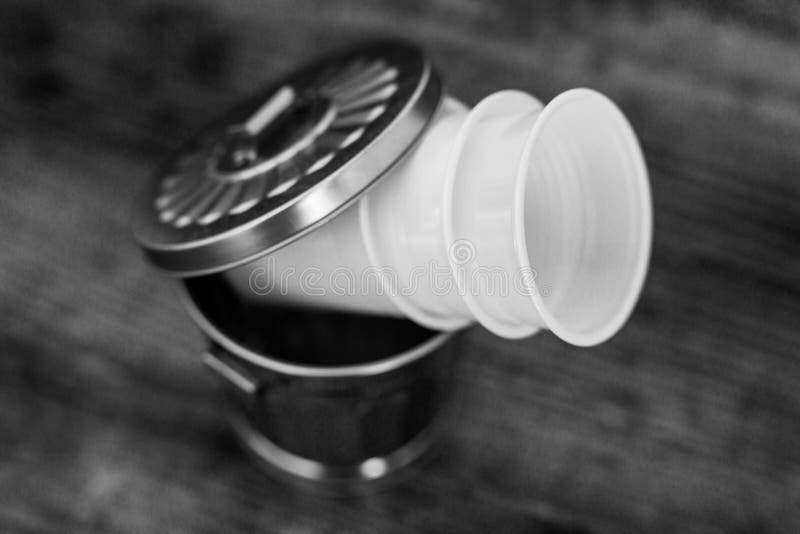 Disposable Cups and Garbage Bin Concept of Reducing Single-use Plastic ...