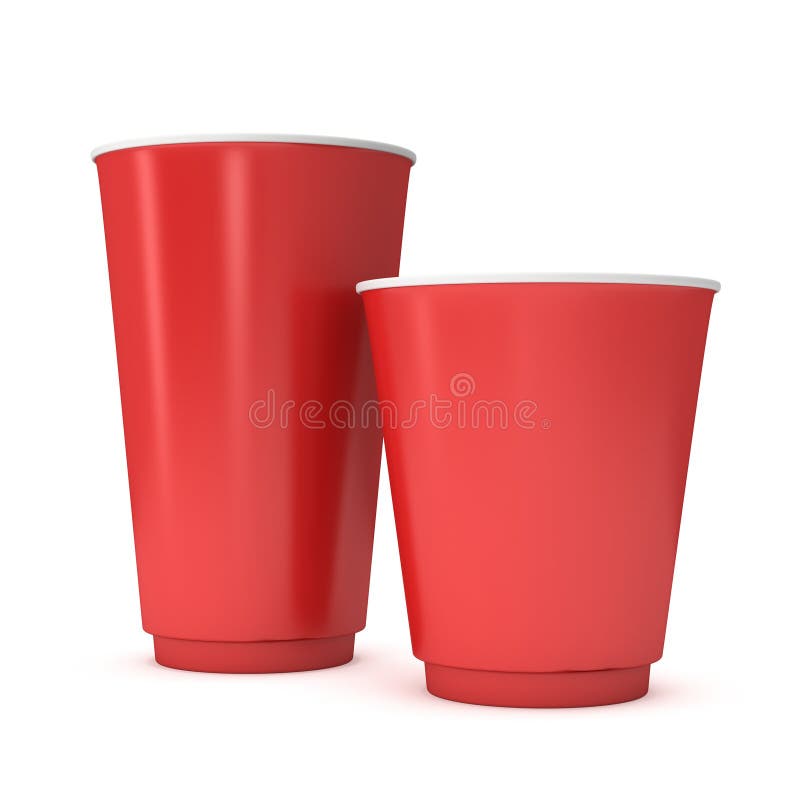 Disposable Drink Cups. Red Paper Mug Stock Illustration - Illustration ...