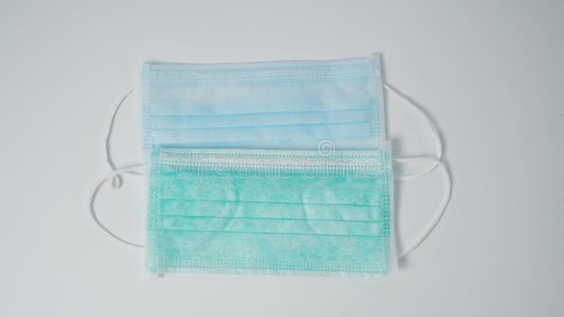 Disposable Ear- Loop Face Mask on White Background Stock Image - Image ...