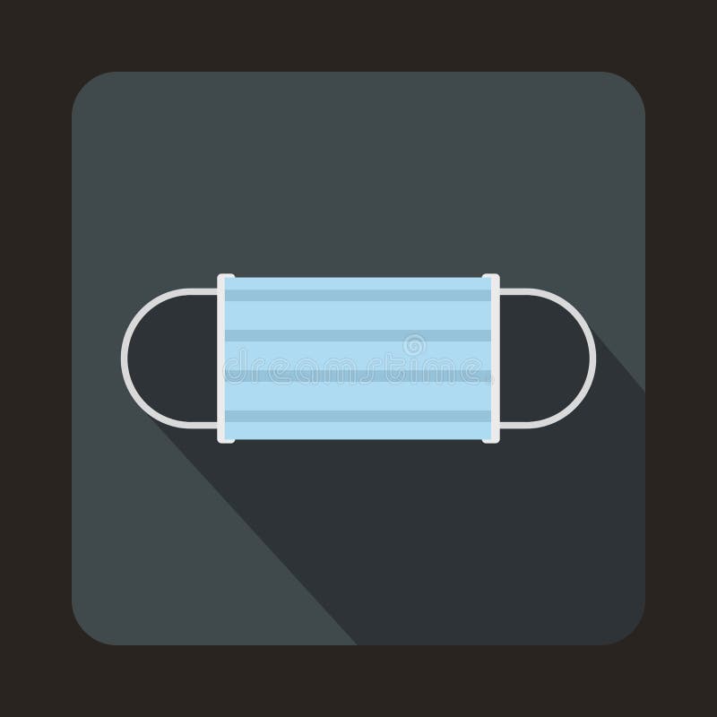 Disposable Face Mask Icon, Flat Style Stock Vector - Illustration of ...