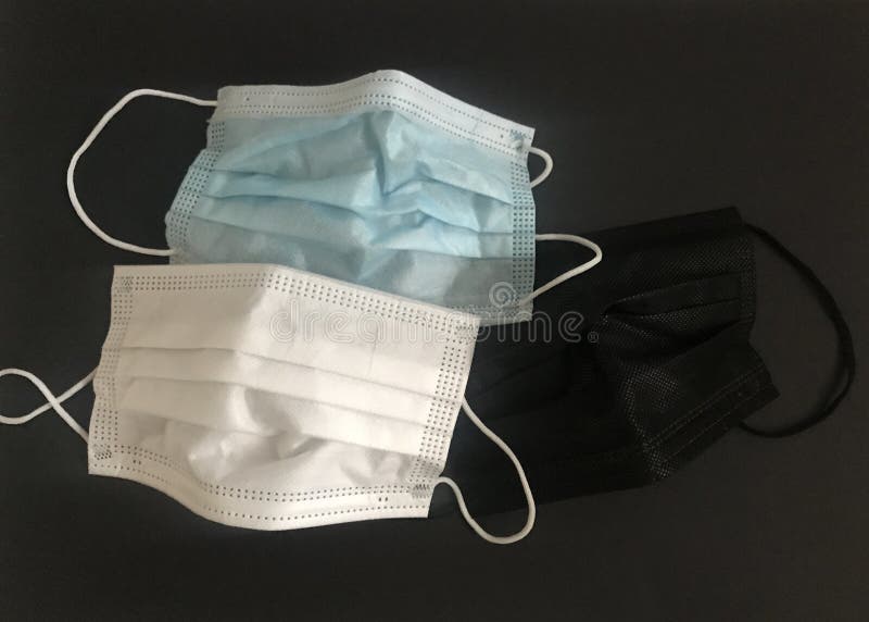 Disposable Face Masks in Assorted Colours Stock Photo - Image of white ...