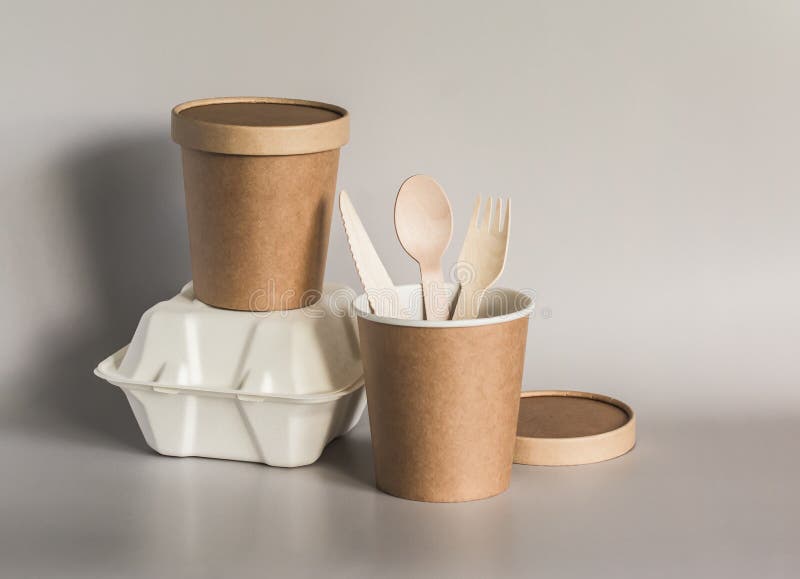 Disposable Food Containers, Biodegradable Packaging. Nature ...