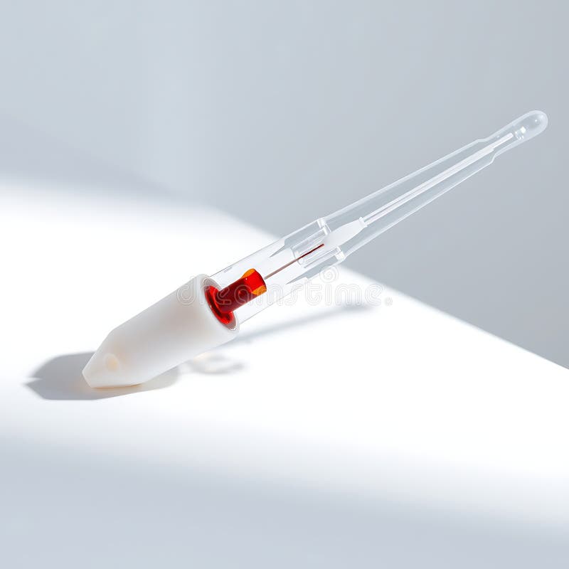 A Disposable Lancet Device for Blood Sampling, on a Clean White Surface ...