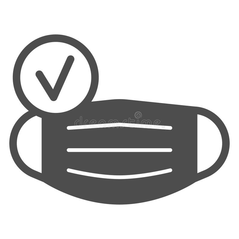 Disposable Medical Mask Solid Icon, Virus Prevention Concept. Vector ...