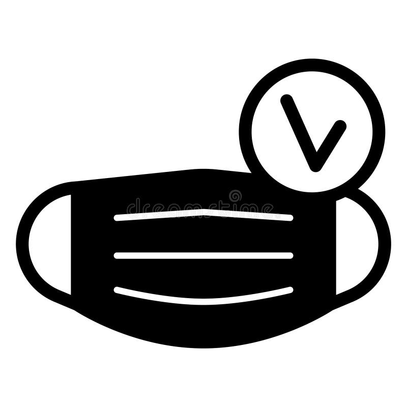 Disposable Medical Mask Solid Icon, Virus Prevention Concept. Vector ...