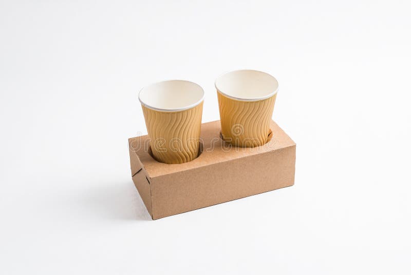 Disposable Packaging for Food Delivery on a White Background Stock ...