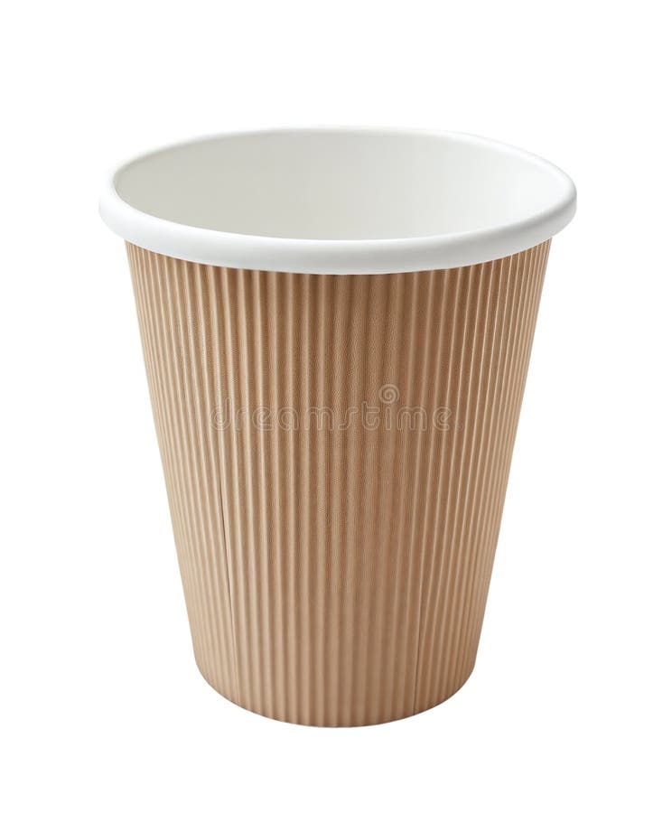 Disposable Paper Coffee Cup Isolated on White Background Stock Image ...