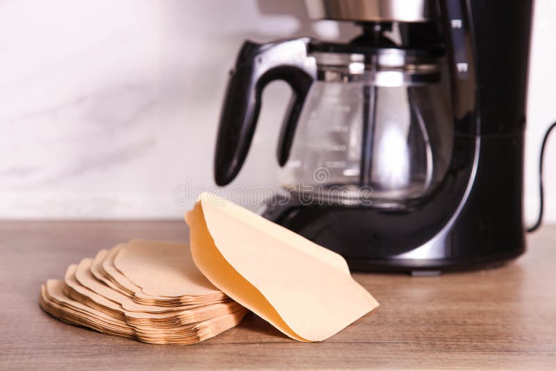Disposable Paper Filters for Drip Coffee Maker Stock Image - Image of ...