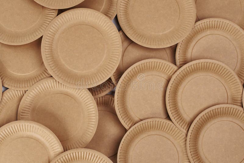 Disposable paper plates stock photo. Image of carton - 155707890