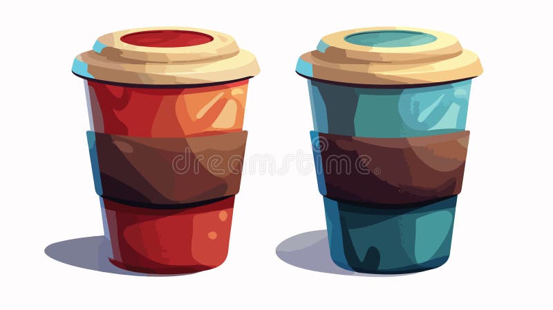 Disposable Plastic Coffee Cup Cartoon Illustration Stock Vector ...