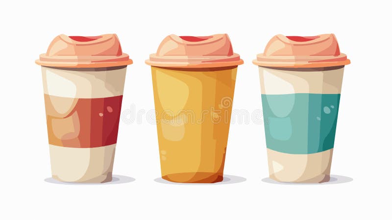 Disposable Plastic Coffee Cup Cartoon Illustration Stock Vector ...