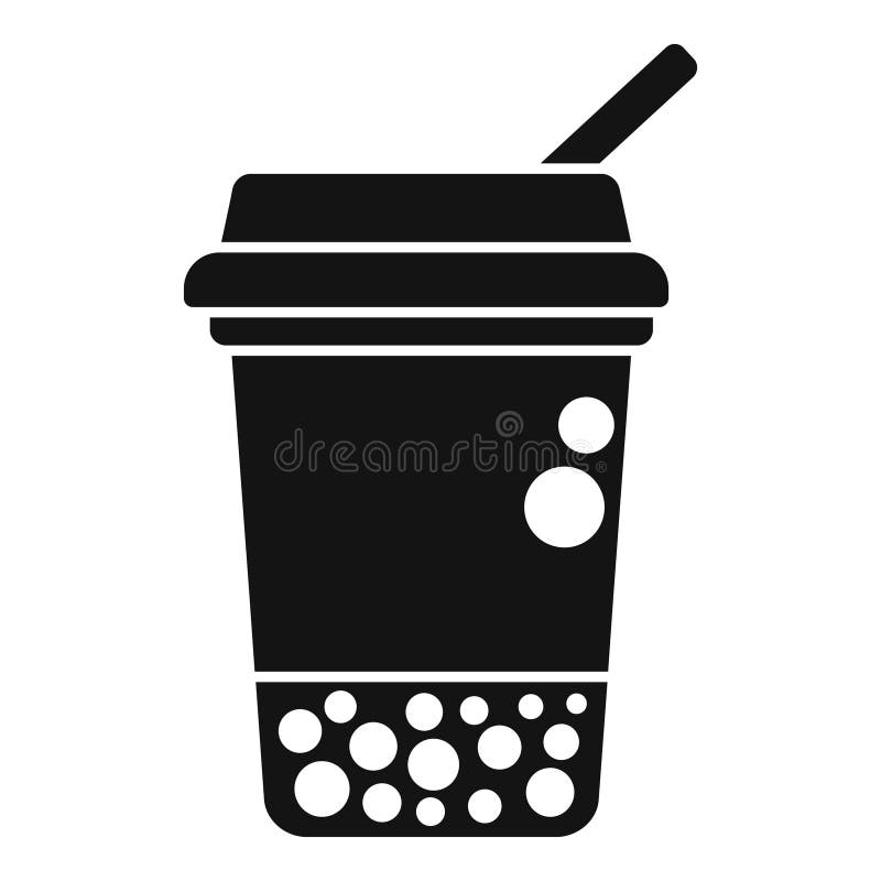 Disposable Plastic Cup with Straw Full of Bubble Tea Tapioca Pearls ...