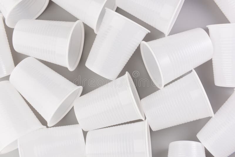 Disposable Plastic Cups Isolated on Grey Background Stock Photo - Image ...