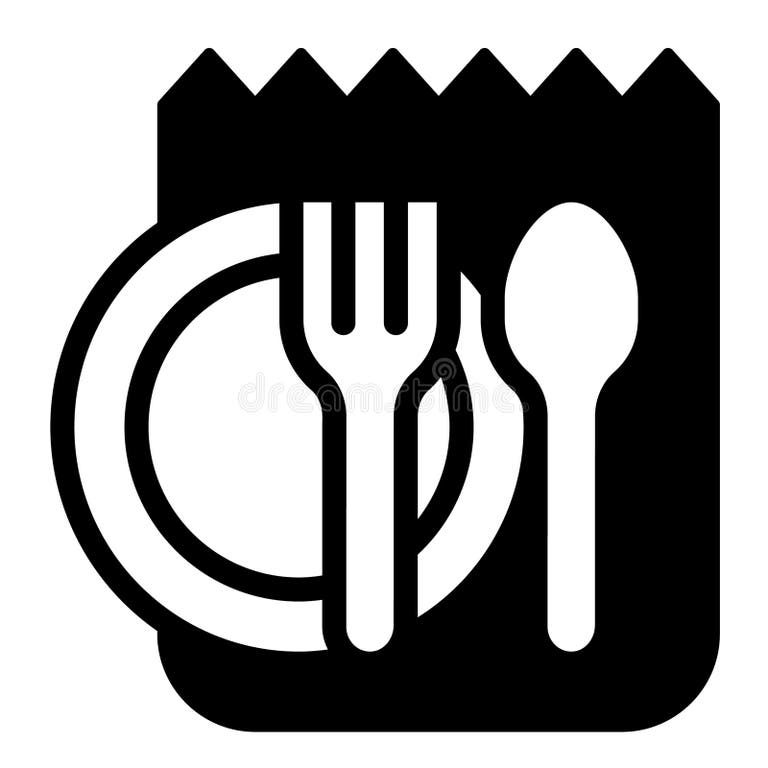 Disposable Plastic Tableware Solid Icon, Culinary Cooking Concept. Vector Graphics Stock Vector ...