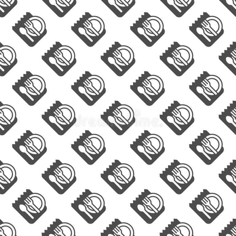 Disposable Plastic Tableware Solid Seamless Pattern, Culinary Cooking Theme. Vector Graphics ...